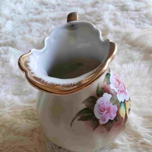 Enesco | Accents | Vintage Enesco Yellow Pink Floral W Gold Accents ...